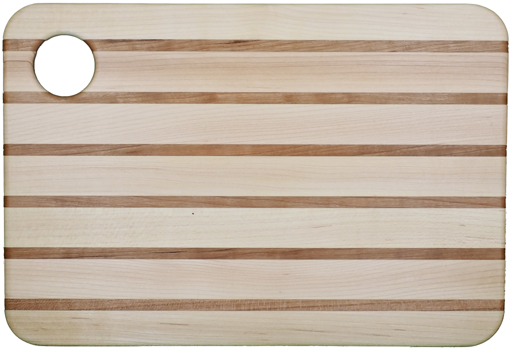 Rectangle Cheese Board Maple With Thin Cherry Stripes